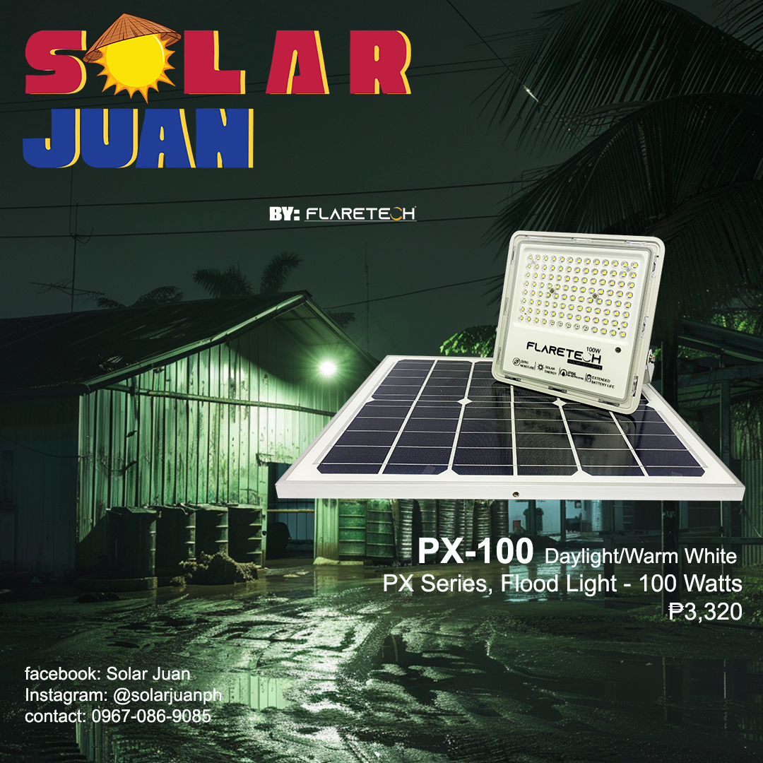 FLARETECH SOLAR FLOOD LIGHT PX SERIES 100W WARM WHITE | Lazada PH