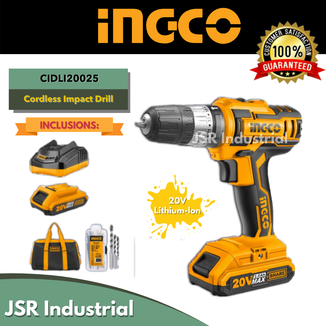 INGCO CIDLI20025 Lithium-Ion Cordless Impact Drill 20V | Lazada PH