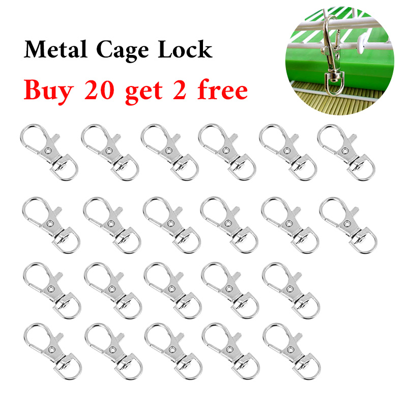 22Pcs Bird Cage Lock Metal Hook Lock Clips for Fixing Bird Parrot ...