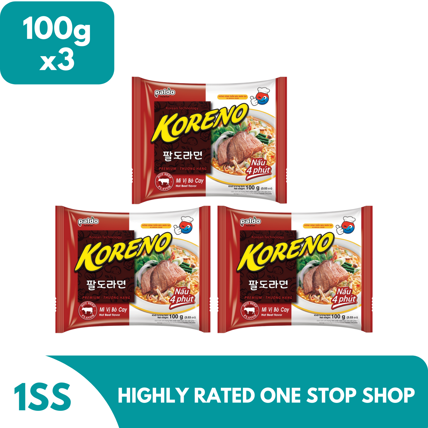 Paldo Koreno Hot Beef 100g Set of 3 | Lazada PH