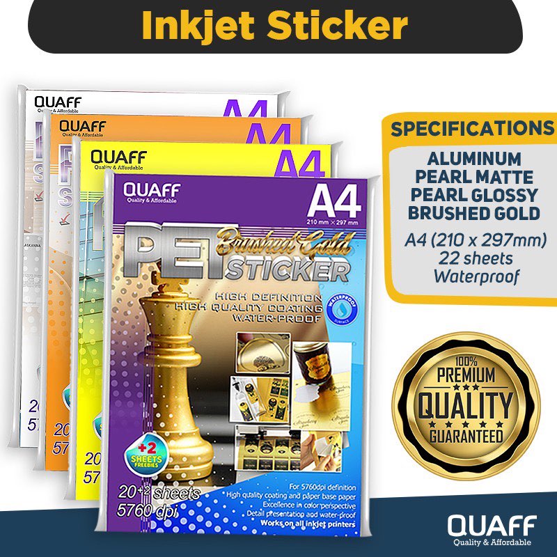 A4 Size Pearl Sticker / Pet Aluminum / Pet Sticker / Label Stickers ...