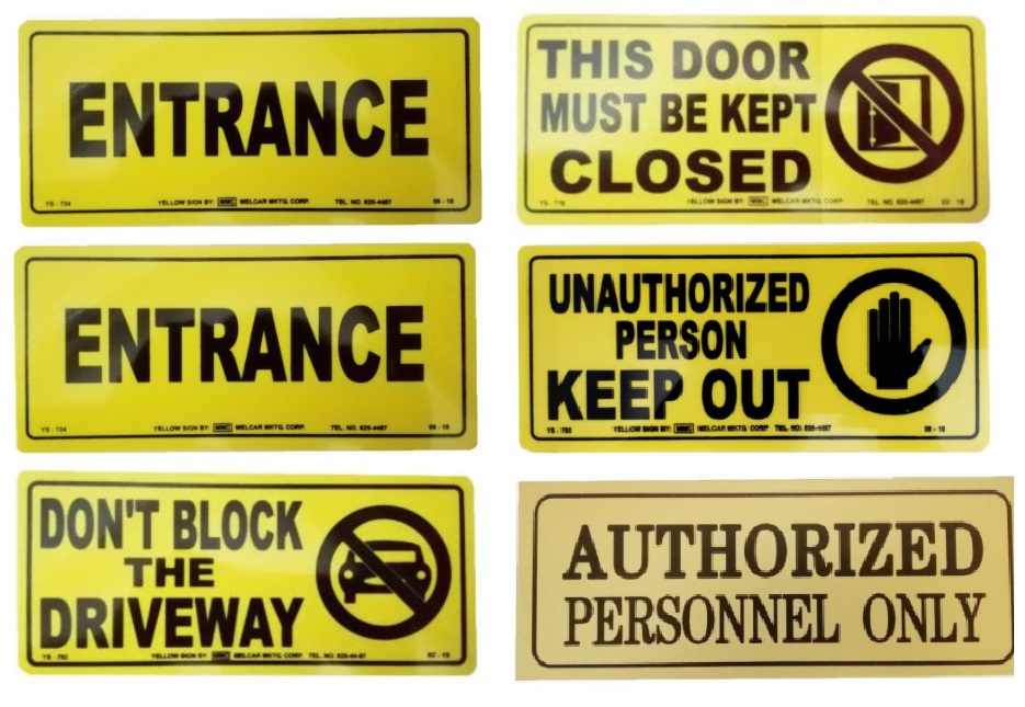 YELLOW SIGNAGES PVC FOR OUTDOOR/INDOOR SIGNAGES 22.5 x 10 cm / 9 x 4 ...