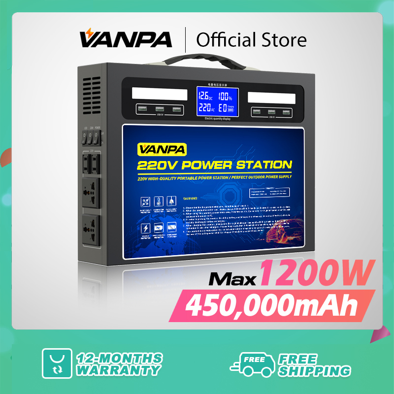 VANPA Portable Power Station 300W/600W/1000W AC 220V Output Emergency ...