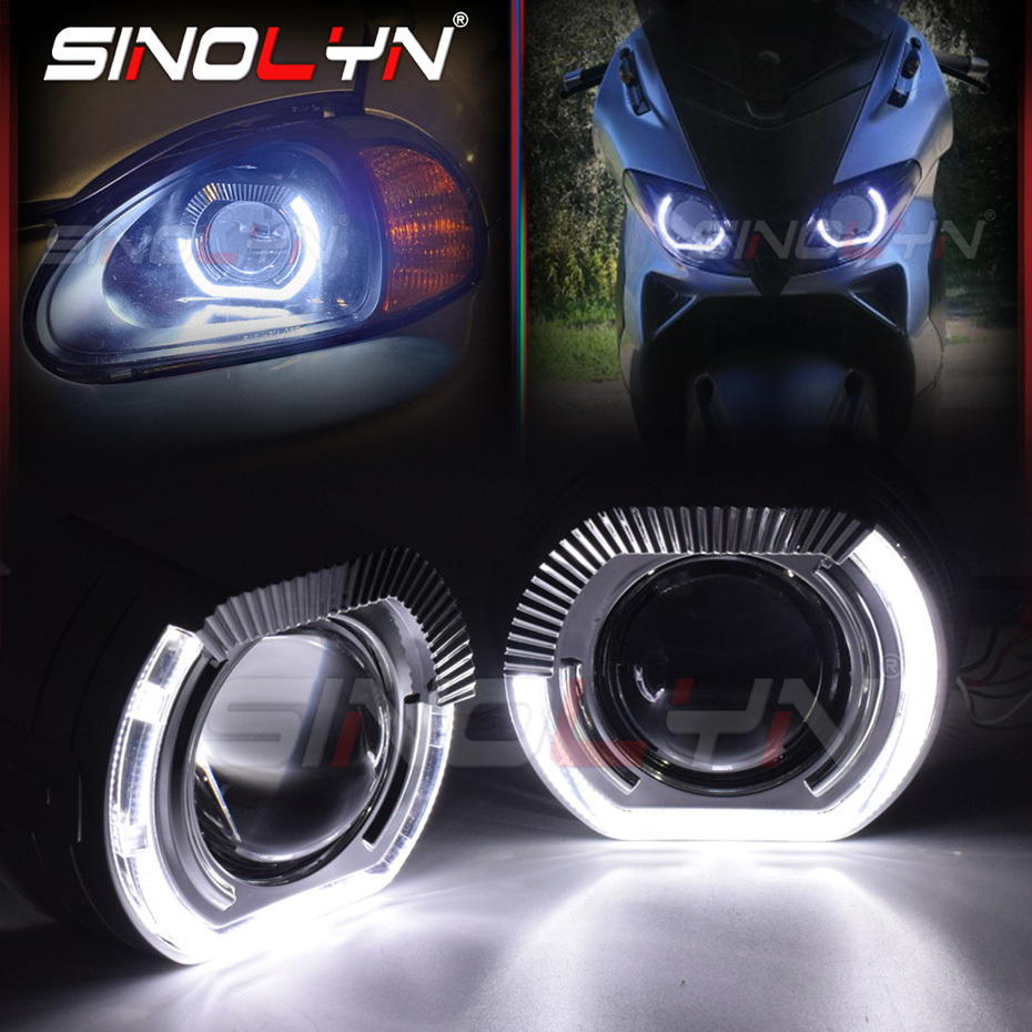 Sinolyn 3.0 Inch Projector Headlight Lens LED Angel Eye H7 H4 Headlight ...
