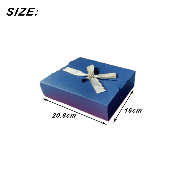 Foldable (Navy, Red) Kraft Paper Gift Box Cookie Candy Cake Baking ...