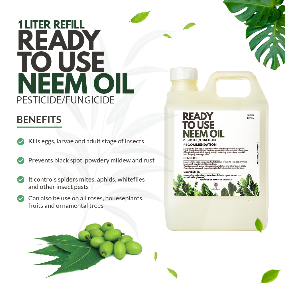 Ready To Use Organic Neem Oil 1 Liter Refill | Pesticide & Fungicide ...