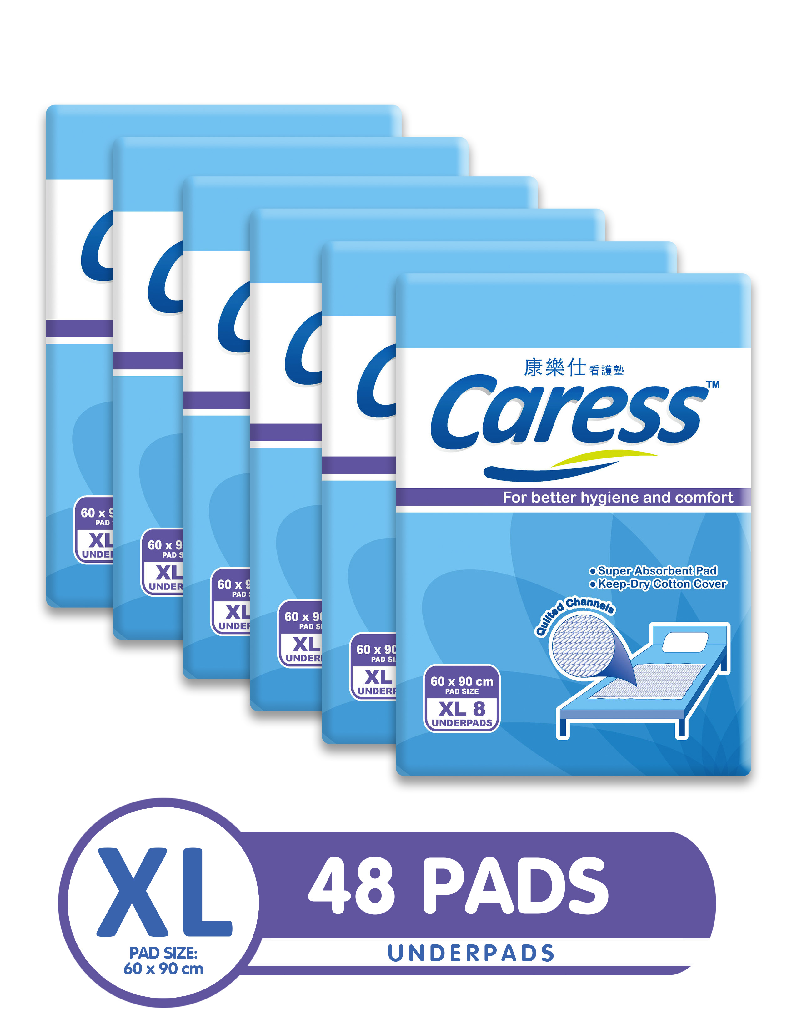 Caress Underpads Extra Large - 6 Packs (48 Pads) | Lazada PH