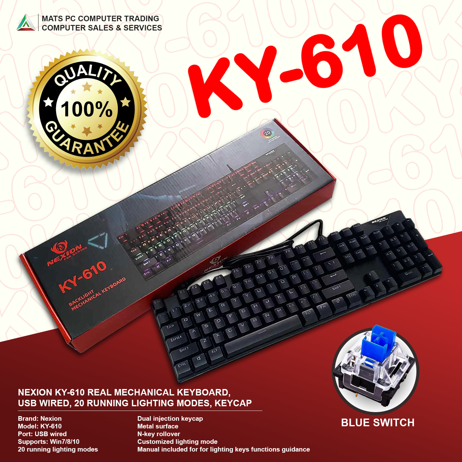 NEXION KY-610 MECHANICAL GAMING KEYBOARD | Lazada PH