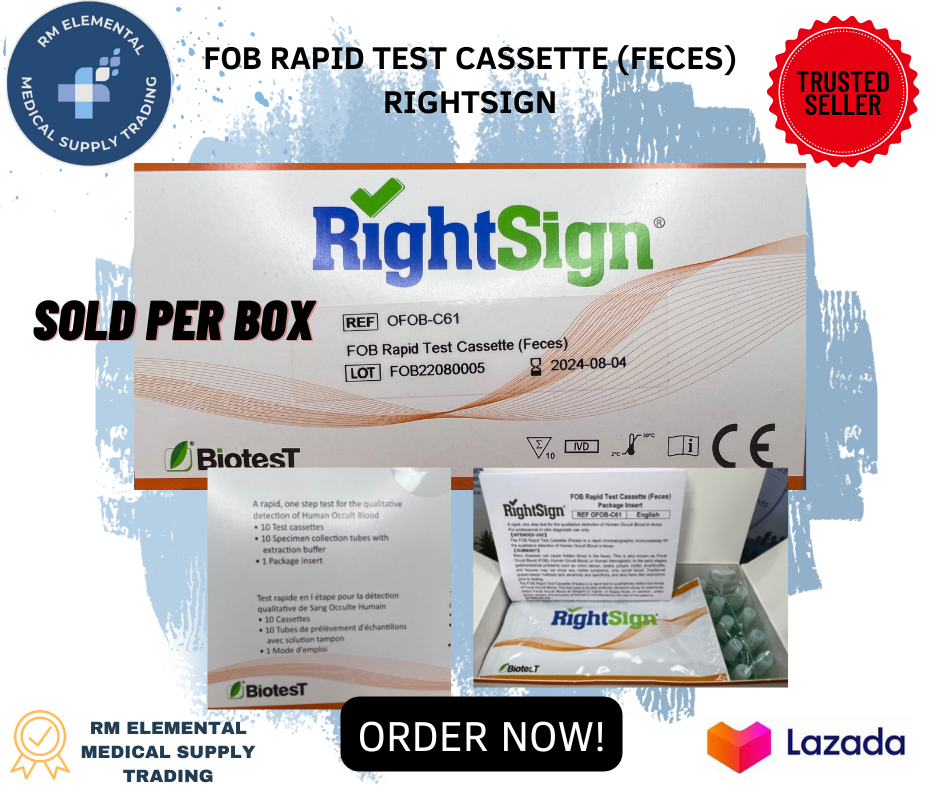 FOB Fecal occult Blood Rapid Test Cassette (Feces) RightSign SOLD PER ...