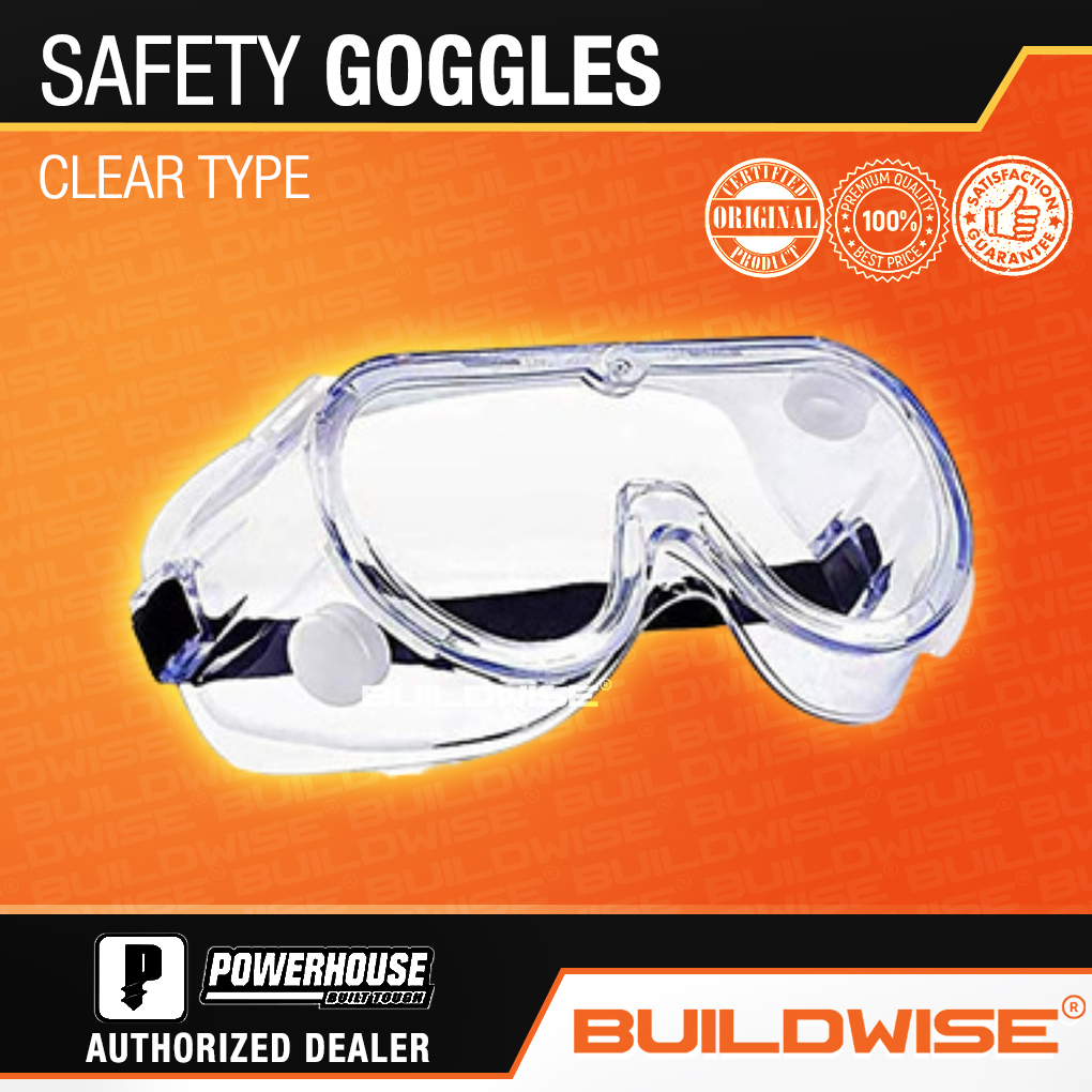 Powerhouse Safety Goggles Heavy Duty Clear Type 「BUILDWISE®」 | Lazada PH