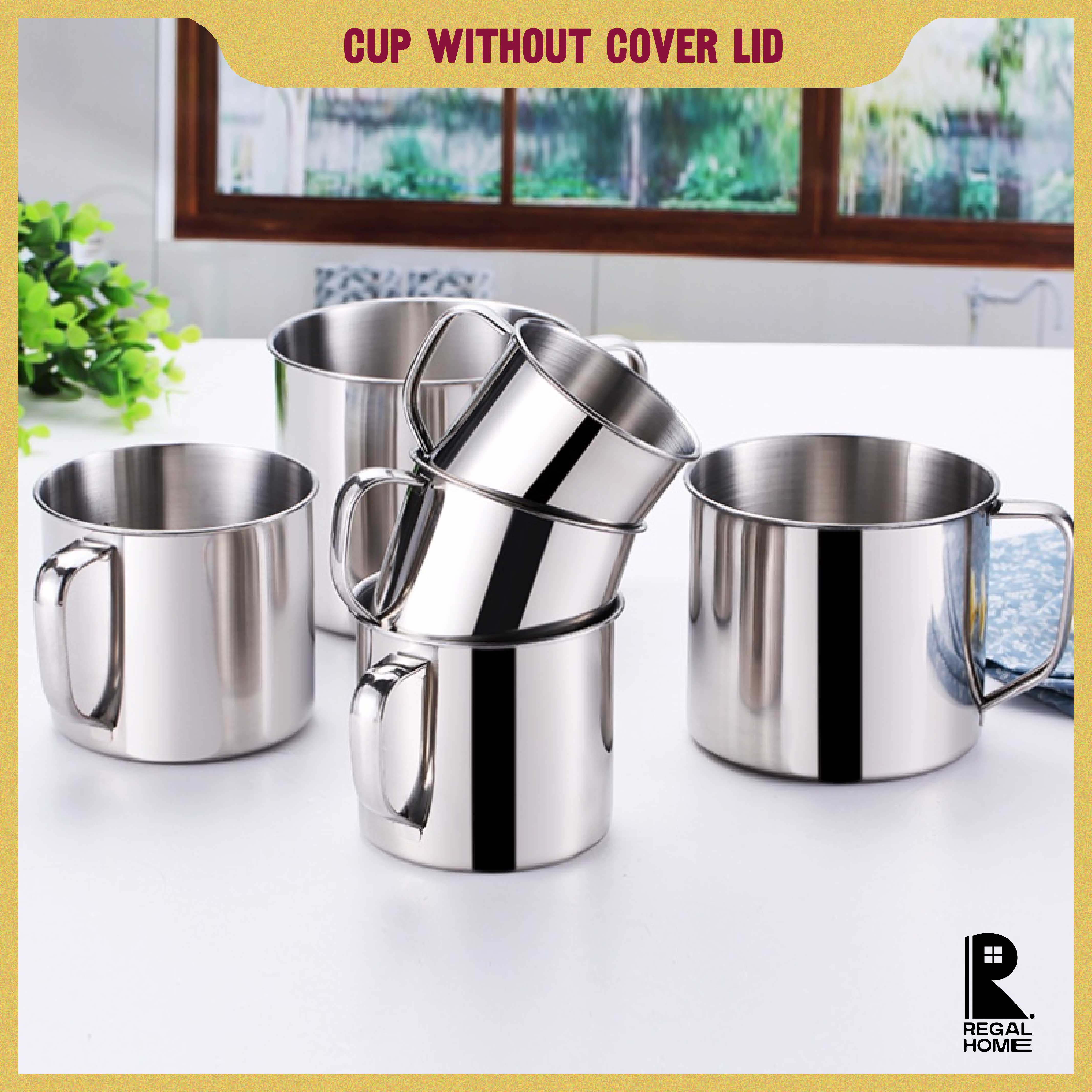 6.5/8/10/13cm Multipurpose Stainless Steel Cup/Mug Without Lid Cover ...