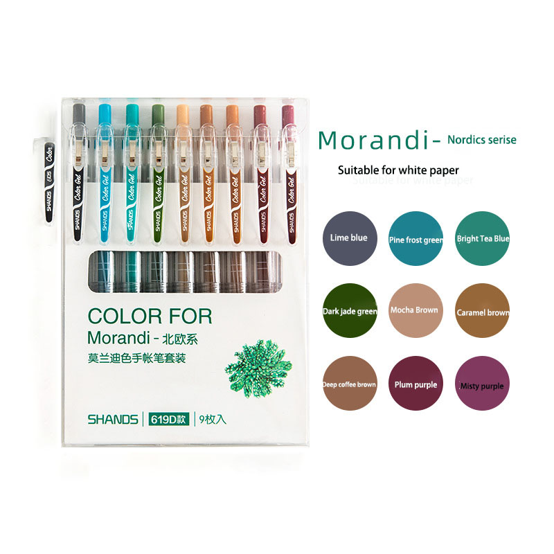 9Pcs/Set Morandi Pen Morandi Series Retractable Color Palette Pens ...
