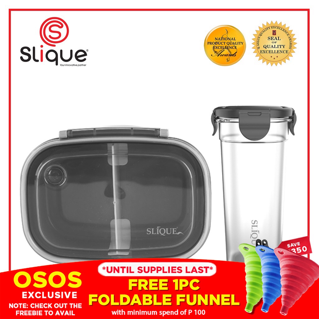 SLIQUE Premium Lunch Box Set 700ml & Tumbler Food Storage BPA Free ...