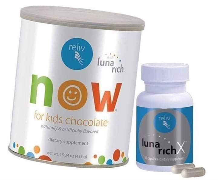 RELIV NOW FOR KIDS & LUNARICH CAPSULE COMBO DUO(VANILLA , CHOCOLATE ...