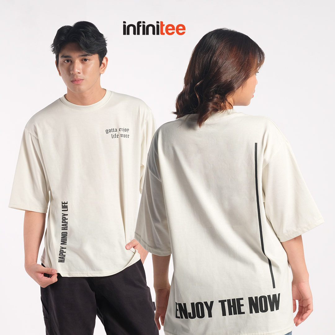 Infinitee Enjoy Life Oversized T Shirt For Men Women oversize ivory ...