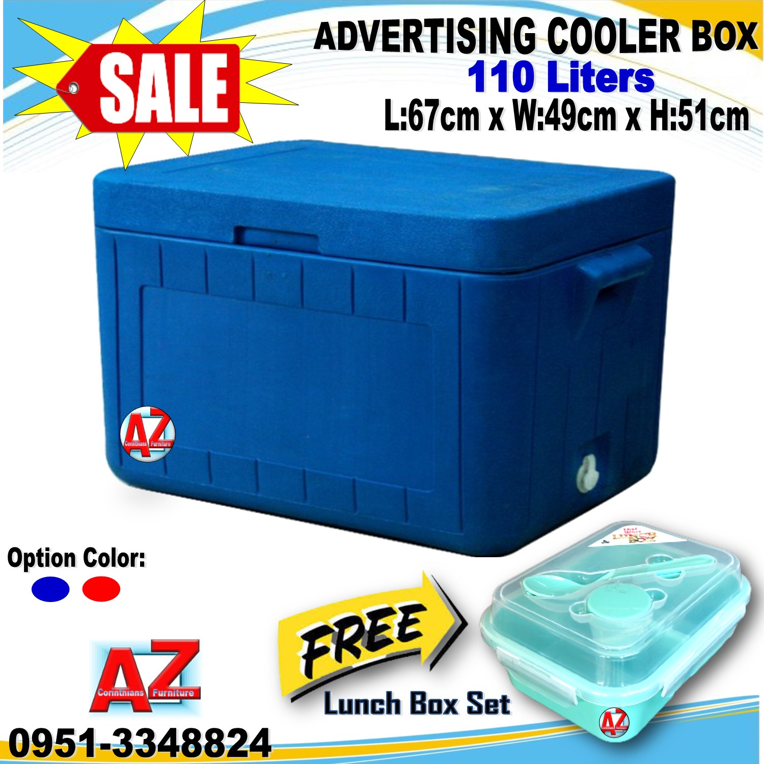 Advertising hard plastic Cooler Box 110 Liters-FREE Lunch Box Set ...