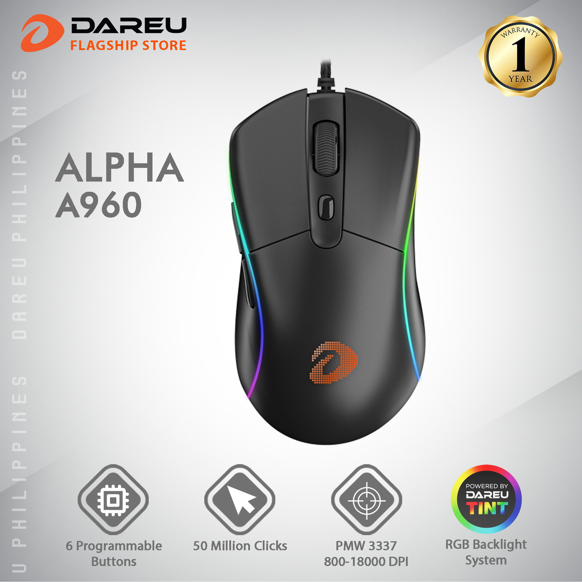 Dareu A960 Alpha Gaming Mouse /Office mouse/ mouse for online classes ...