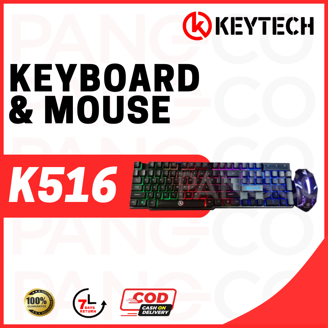 KEYTECH K516 Backlit LED RGB Gaming Keyboard Mouse Combo | Lazada PH