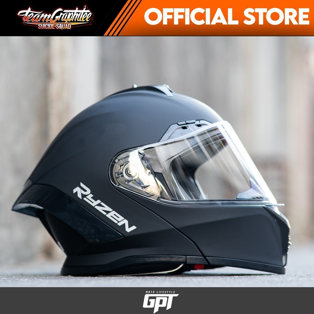 RYZEN HELMET ZX400V MONO MODULAR DUAL VISOR WITH CLEAR LENS ONLY (NO ...