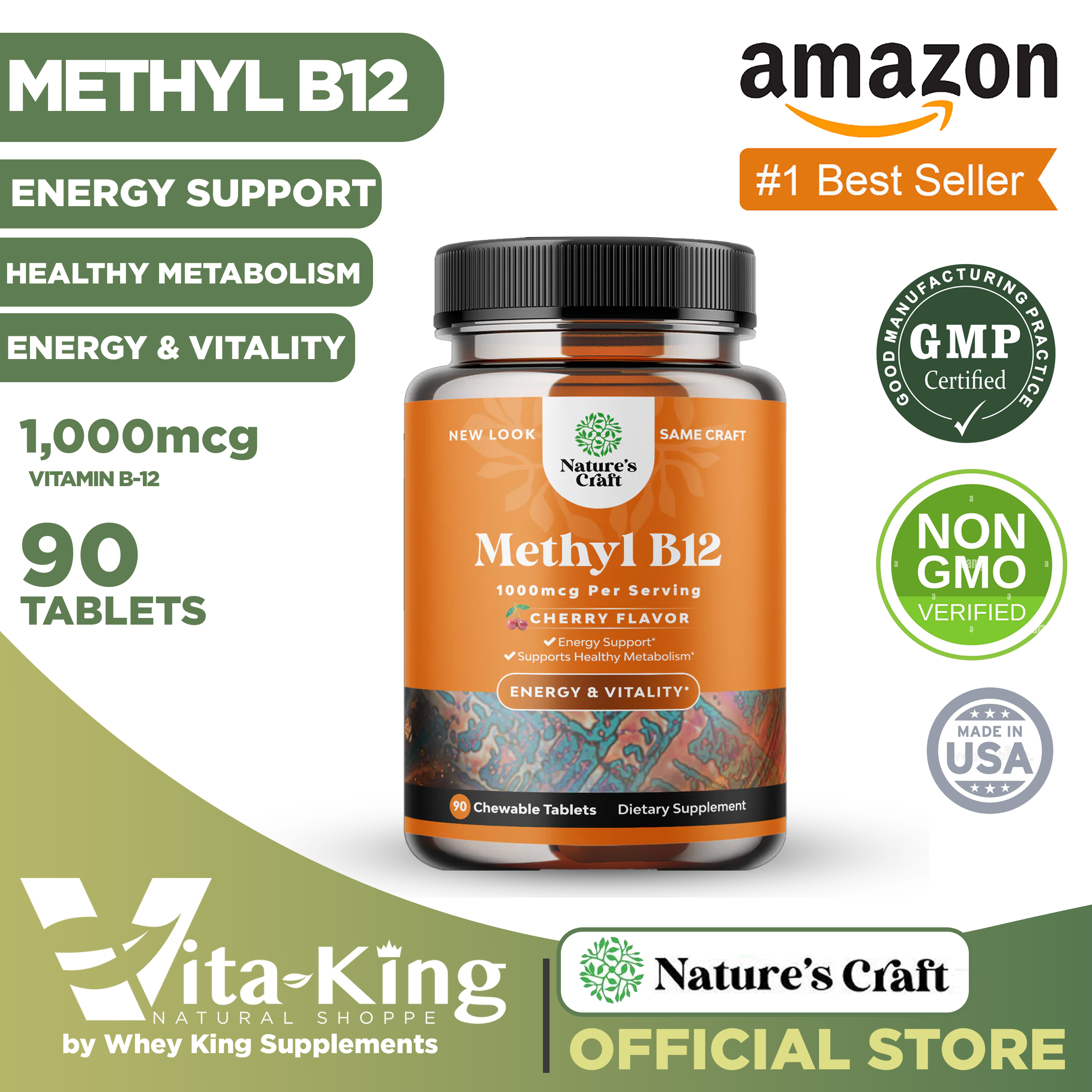 Methyl B12 Chewable 1000mcg | Naturally flavored vitamins, energy boost ...