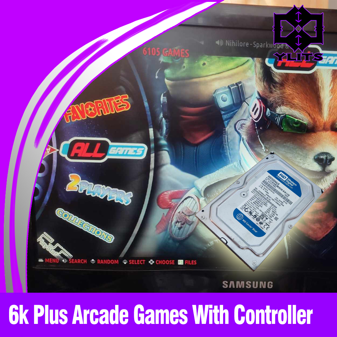 6000 Plus Arcade Games 160gb or 250gb 3.5 HDD with USB controller Plug ...