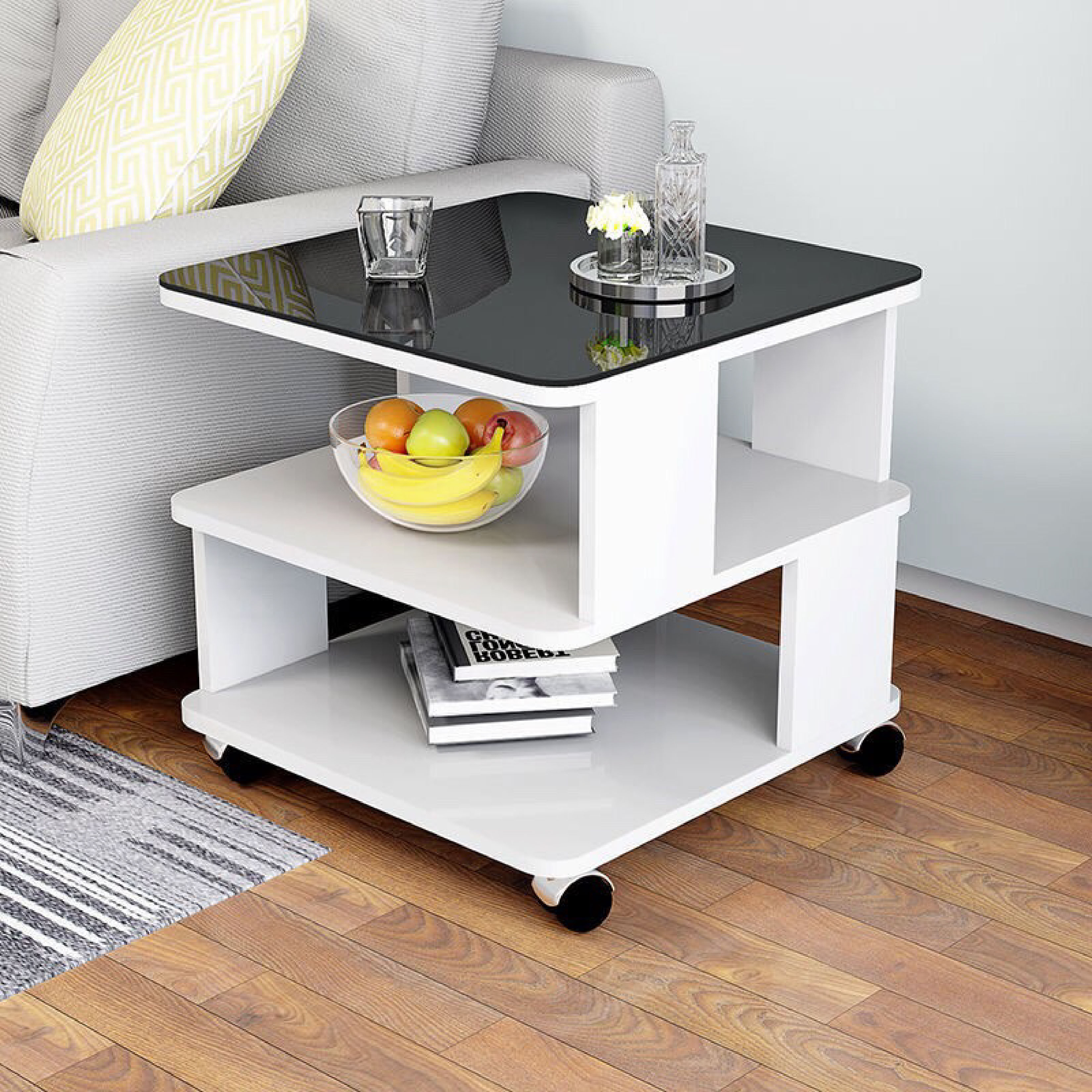 Movable Coffee Table Living Room Center Table Bedroom Side Table Modern ...