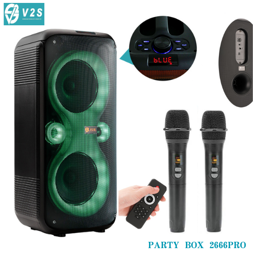 V2S PARTYBOX 2666 Bluetooth Karaoke Speaker Dancing Rgb Light With ...