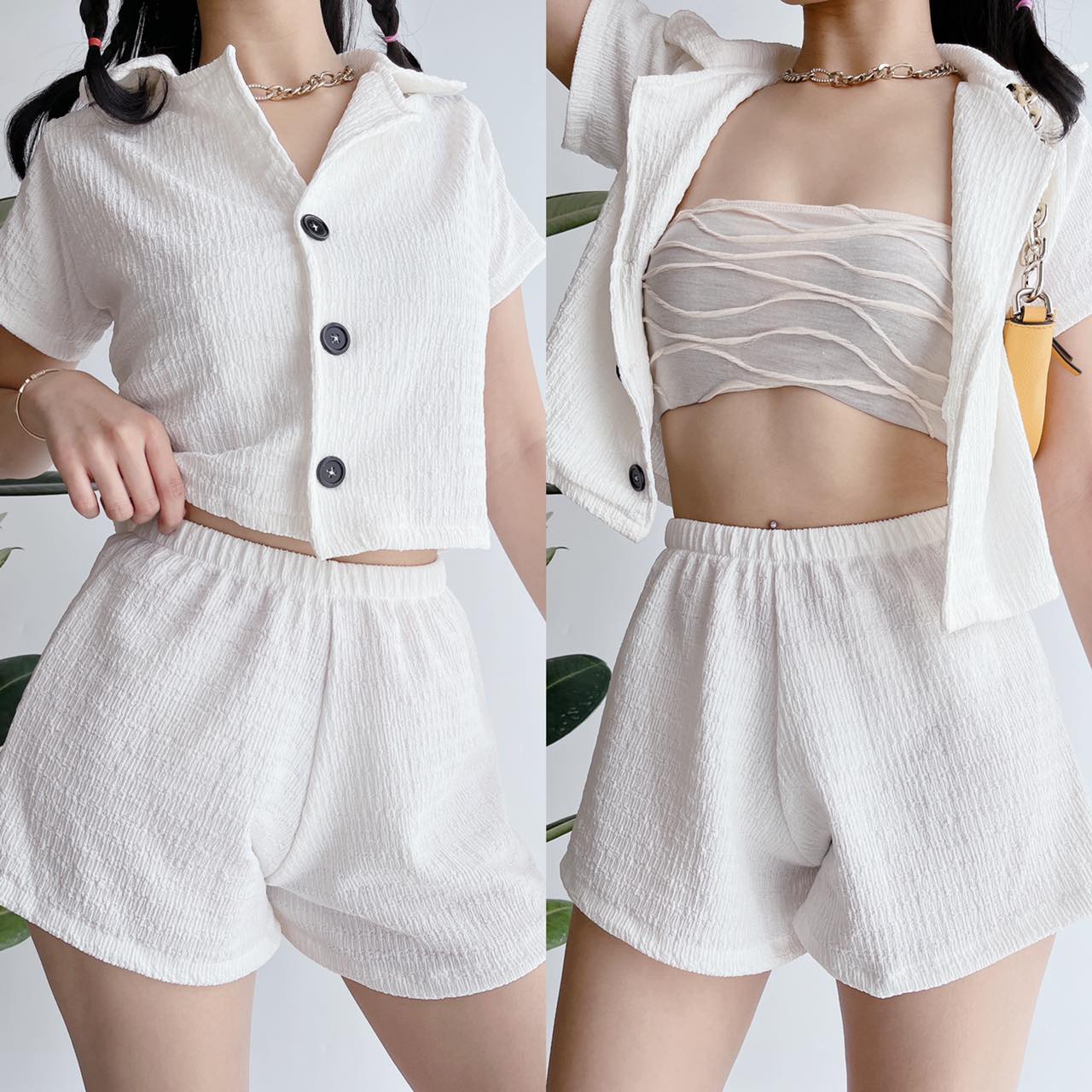 Terno Short Blouse Crop Top Cotton Bark Coordinates NO INNER TUBE ...