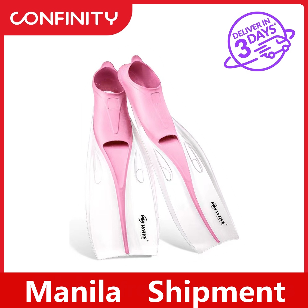 CONFINITY WAVE Adult Diving Fin Full Foot Flippers Water Sports ...