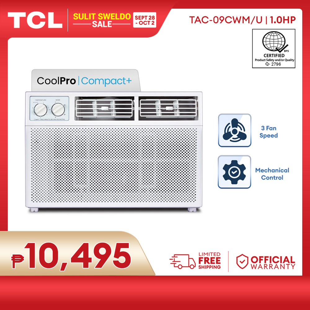TCL 1.0HP Aircon Window Type - TAC-09CWM/U (R32 Refrigerant, Auto ...