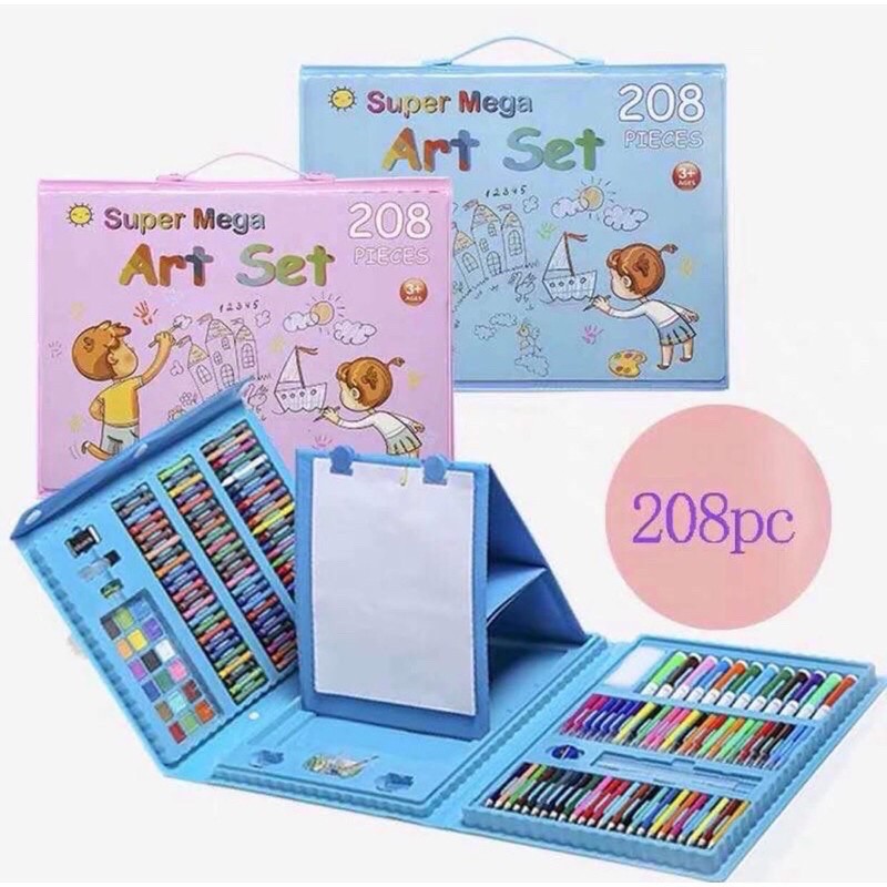 Super Mega Art Set 208 PIECES Of Art Set Coloring Material Tools For ...