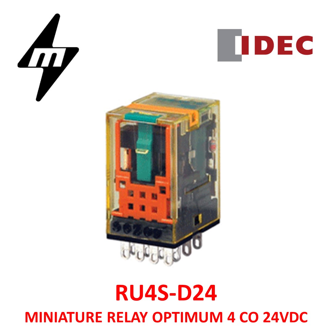 IDEC RU4S-D24 Miniature Relay Plug-In 4 PDT 6A 24VDC RU Universal Relay ...
