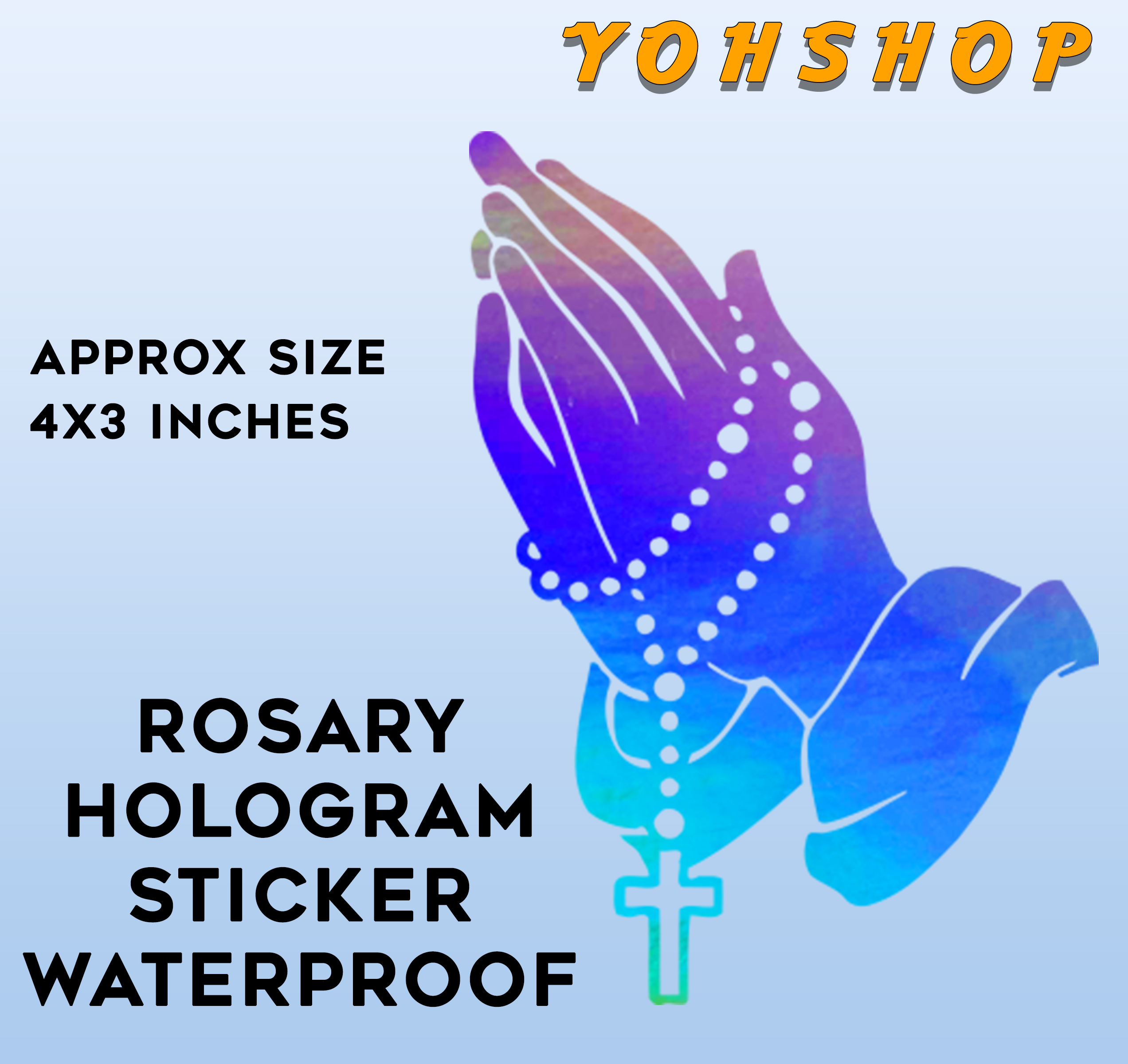 Rosary Decal Sticker | Waterproof Rosary Sticker | Hologram Rosary ...
