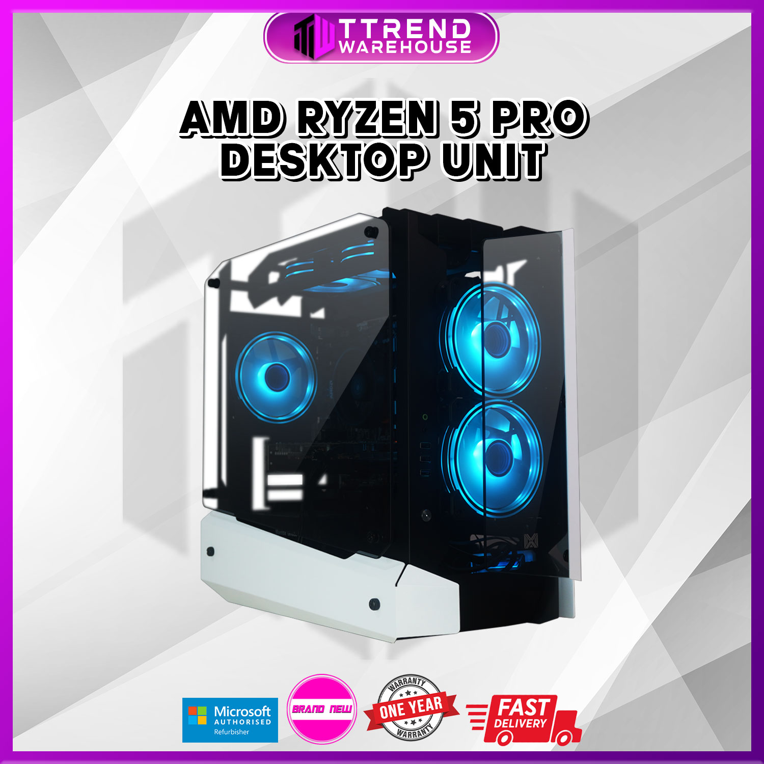 DESKTOP UNIT | Amd Ryzen 5 Pro 4650G 3.7Ghz, 16GB DDR4 RAM, 128GB NVME + 240GB SSD Storage AK99 ...