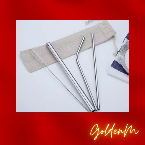 Reusable Stainless Steel Straw with Cleaning Brush 4pcs In Set with ...