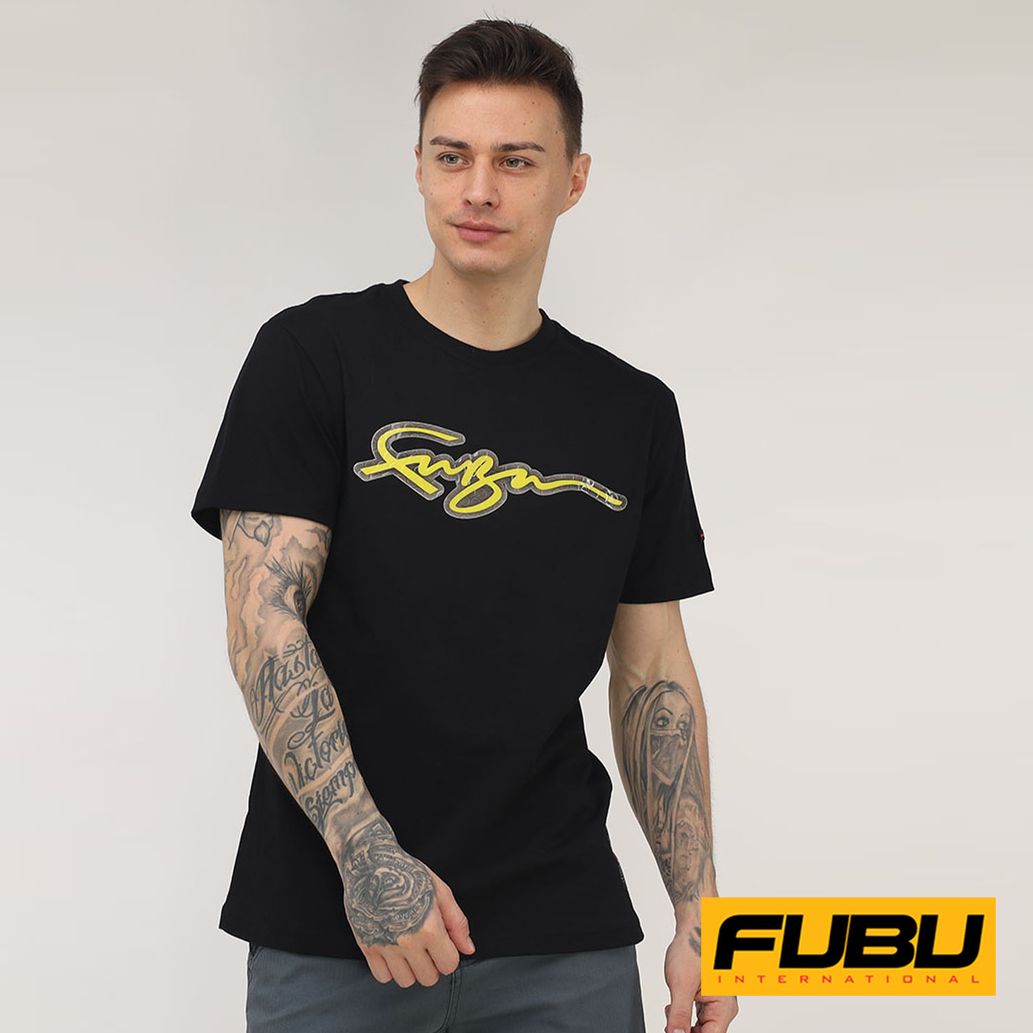 Fubu Round Neck Regular Fit FBT01A-2957 (Black) | Lazada PH
