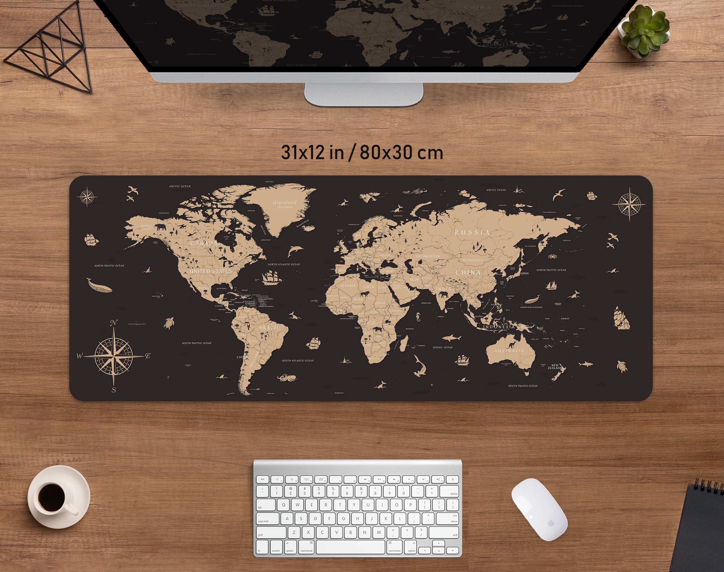 2023 World Map Desk Mat XXL, Historical World map mousepad, extra large ...