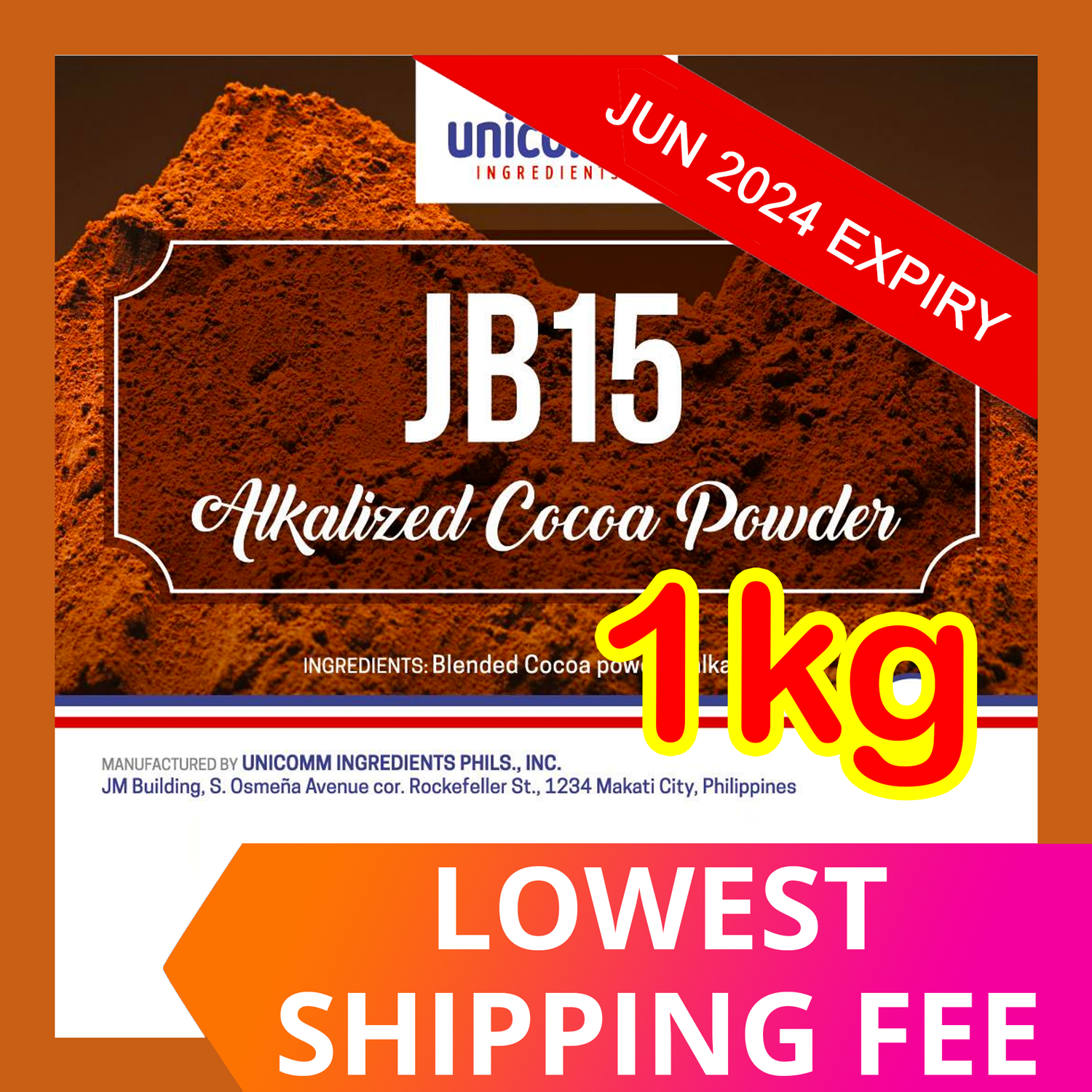 1kg JB15 COCOA POWDER ORIGINAL for Baking Unsweetened Chocolate Powder ...