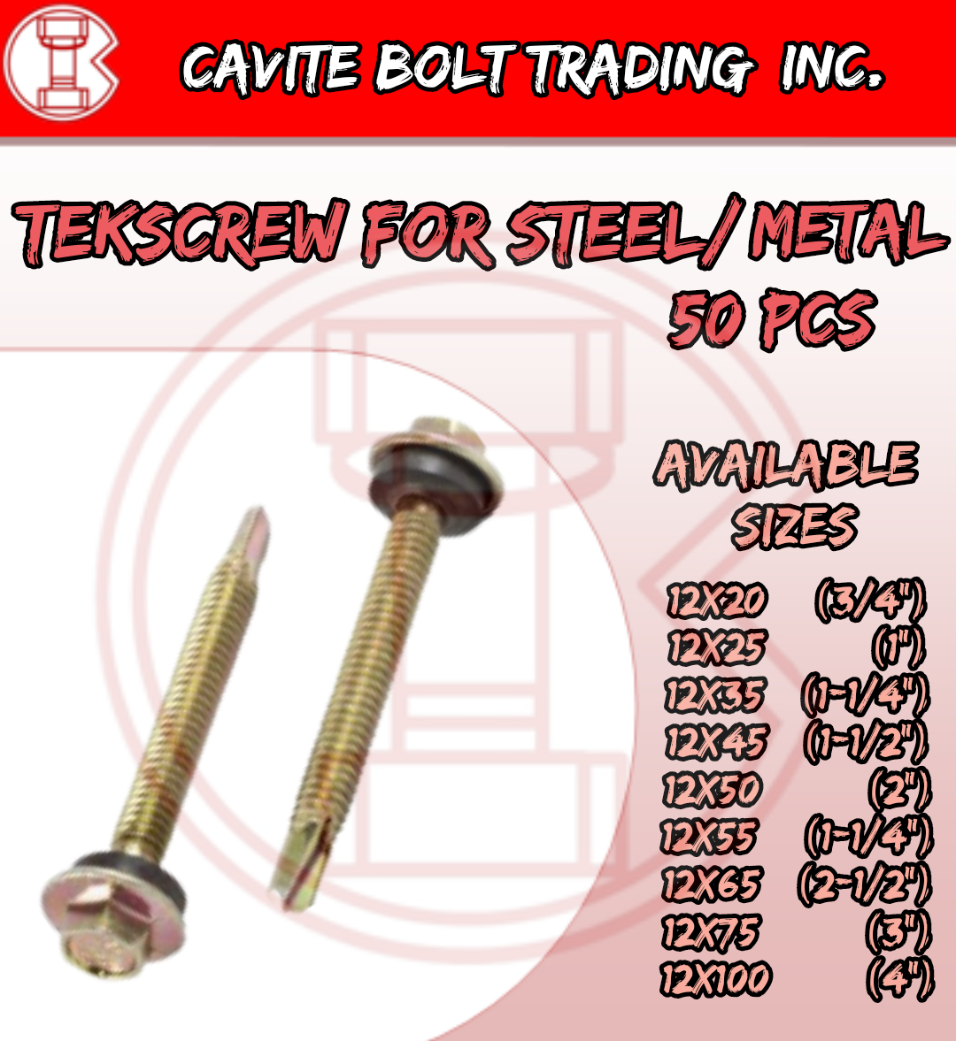 TEKSCREW FOR STEEL/METAL (50PCS) | Lazada PH
