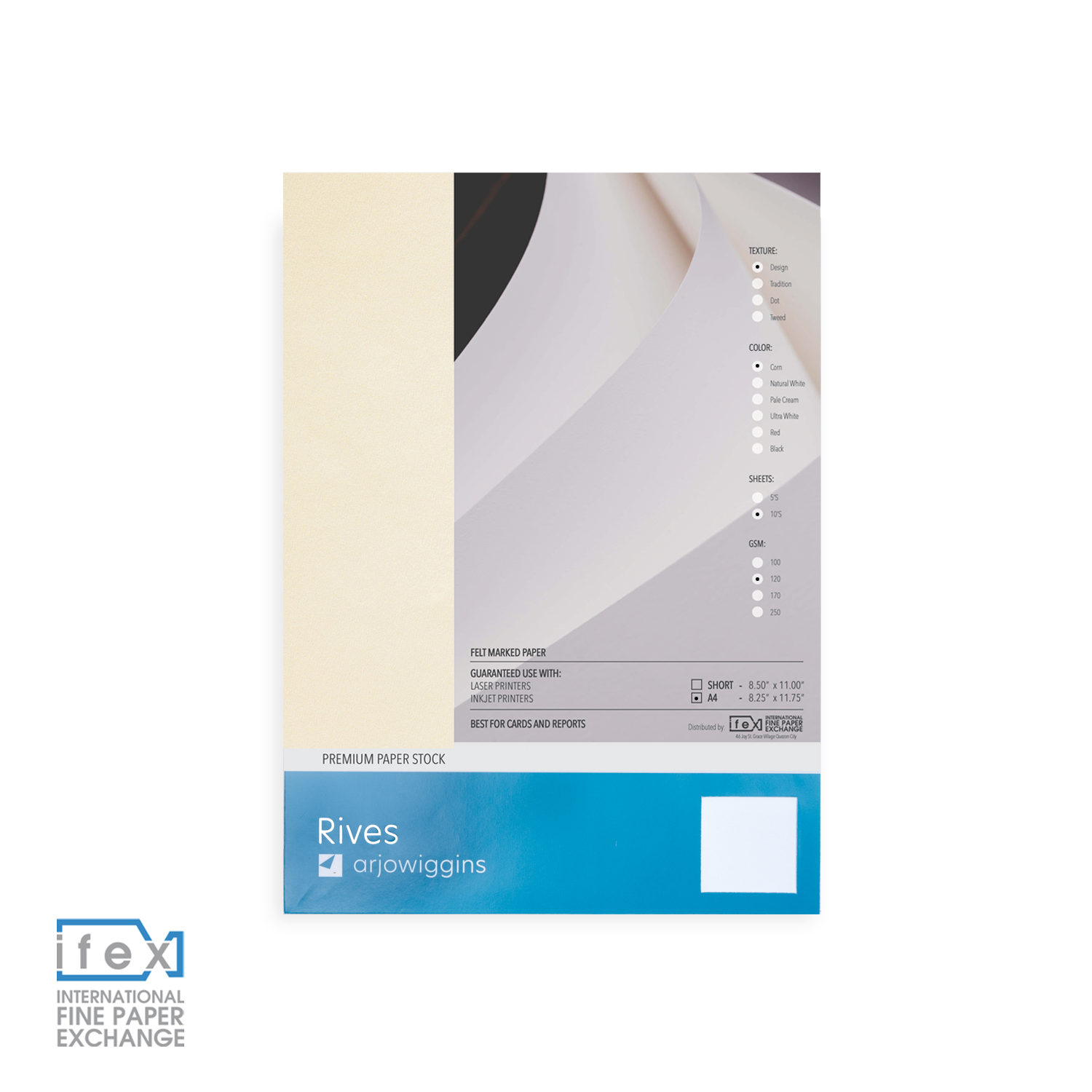 Rives Specialty Paper 120gsm (A4) 10 Sheets/Pack (Min. Order 5 Packs ...