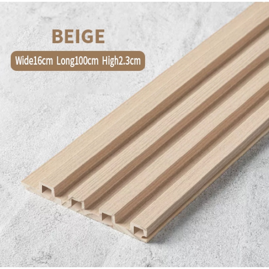 【COD】 WPC Fluted Wall Panel Wood Wallpaper Sticker Waterproof Grille ...
