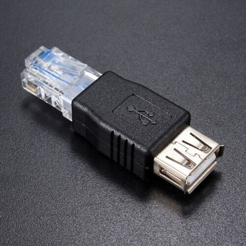 2Pcs Ethernet RJ45 Male to USB Female Connector Converter Adapter LAN ...
