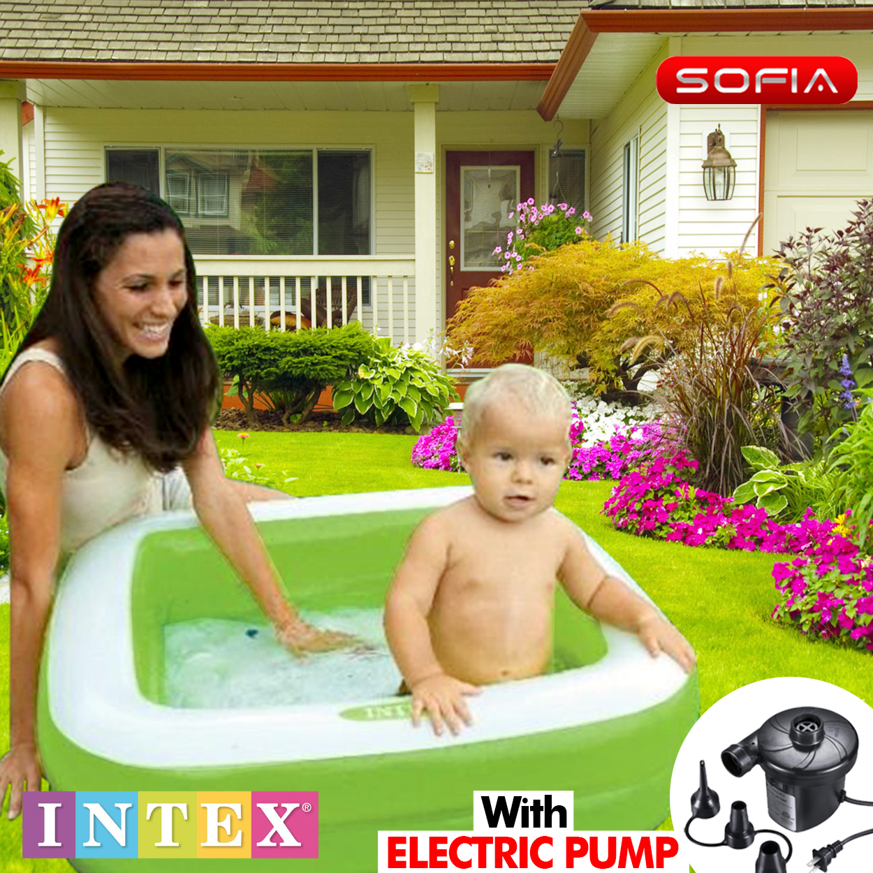 (P) Sofia INTEX 57100 KIDS INFLATABLE SWIMMING POOL With PUMP | Lazada PH