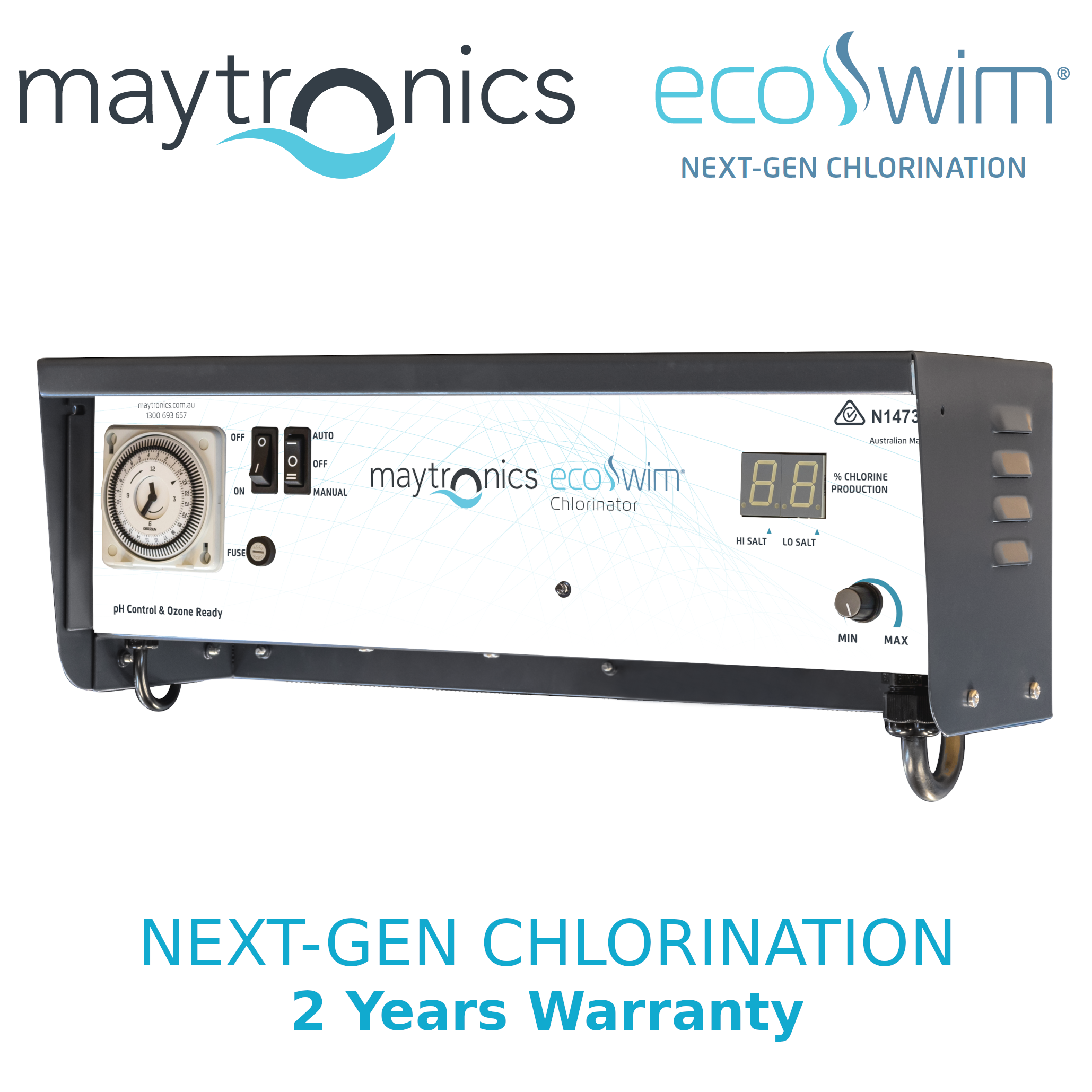 Maytronics Eco Swim Salt Chlorinator for Swimming Pools, Made in ...