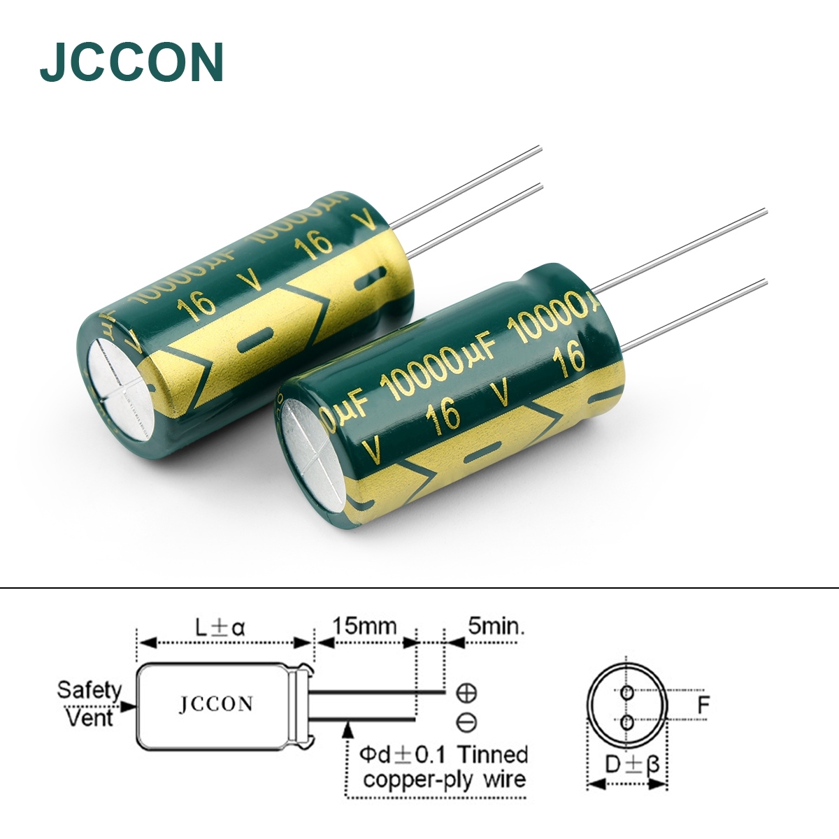 JCCON Aluminum Electrolytic Capacitor High Frequency Low ESR 6.3V 10V 16V 25V 35V 50V 63V 100V ...