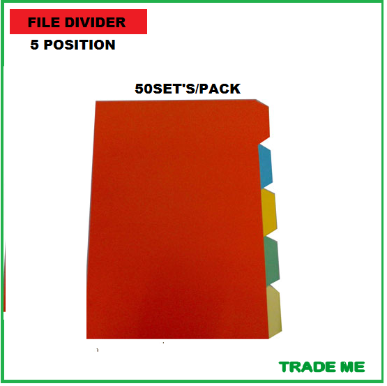 FILE DIVIDER 5 POSITION (50 SET'S/PACK) | Lazada PH