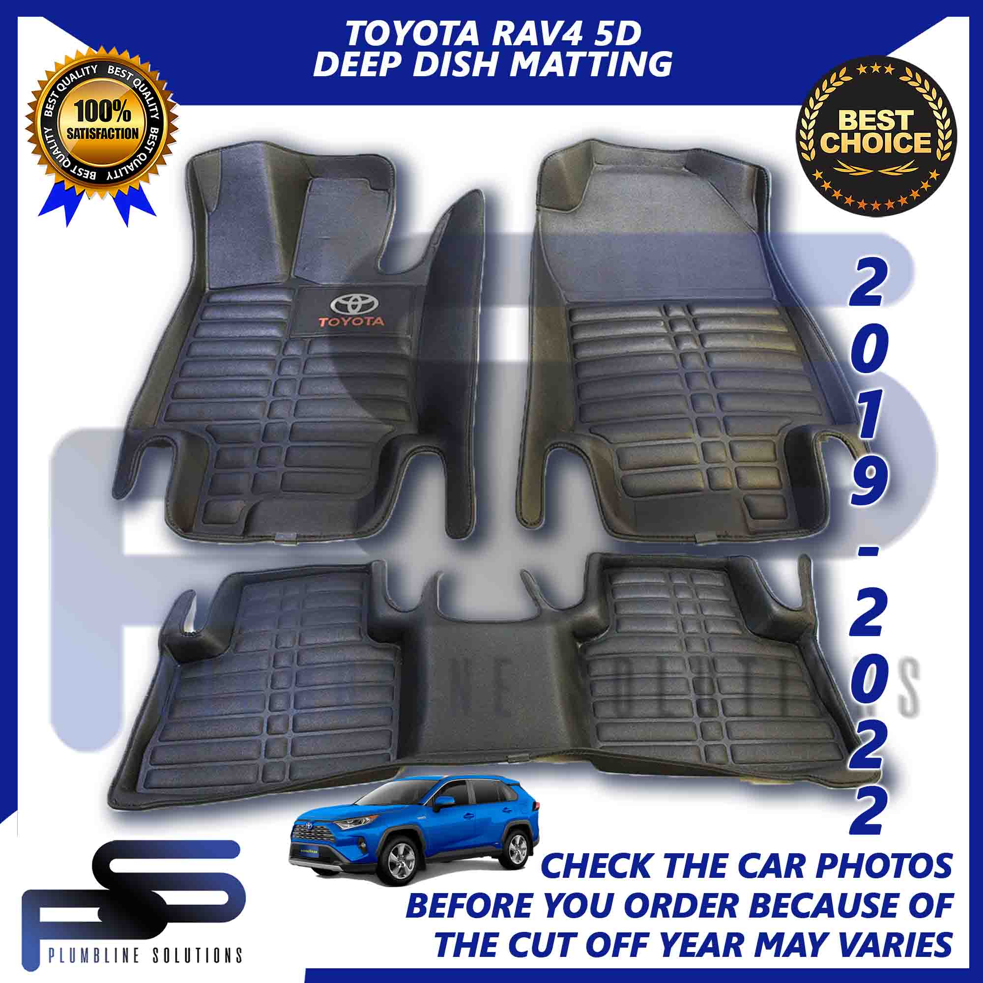 5D Deep Dish Matting for Toyota RAV4 2013 2014 2015 2016 2017 2018 2019 ...