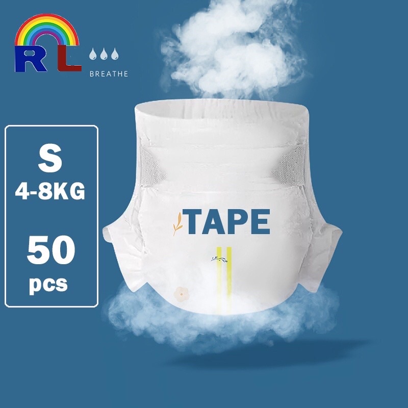 RL 50pcs Baby disposable diaper pants M,L,XL,XXL Unisex Ultra thin and dry Breathable diapers ...