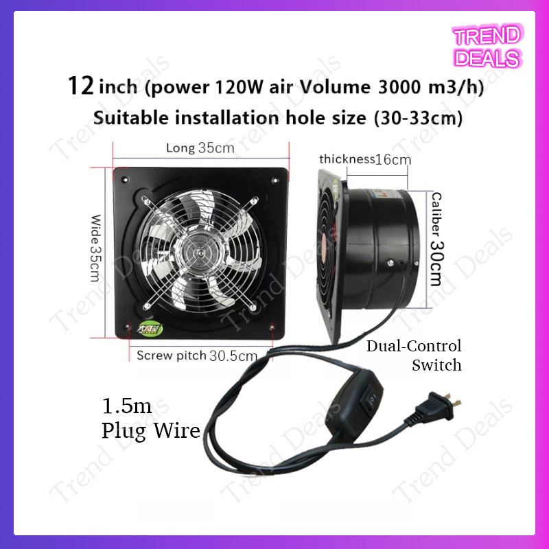 Reverse Exhaust fan 6/8/10/12in Ventilation fan Two-way exhaust fan ...
