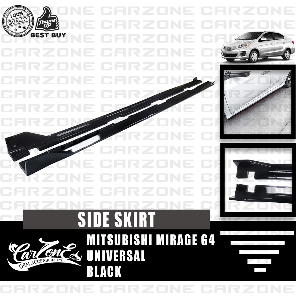 Mitsubishi Mirage G4 Sedan Universal Side Skirt Extension (Black ...